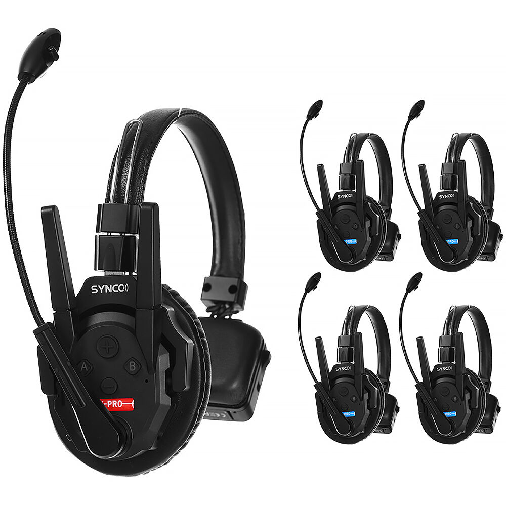 Synco Xtalk XPro5 Wireless Intercom System with 5 Single-Ear Headsets