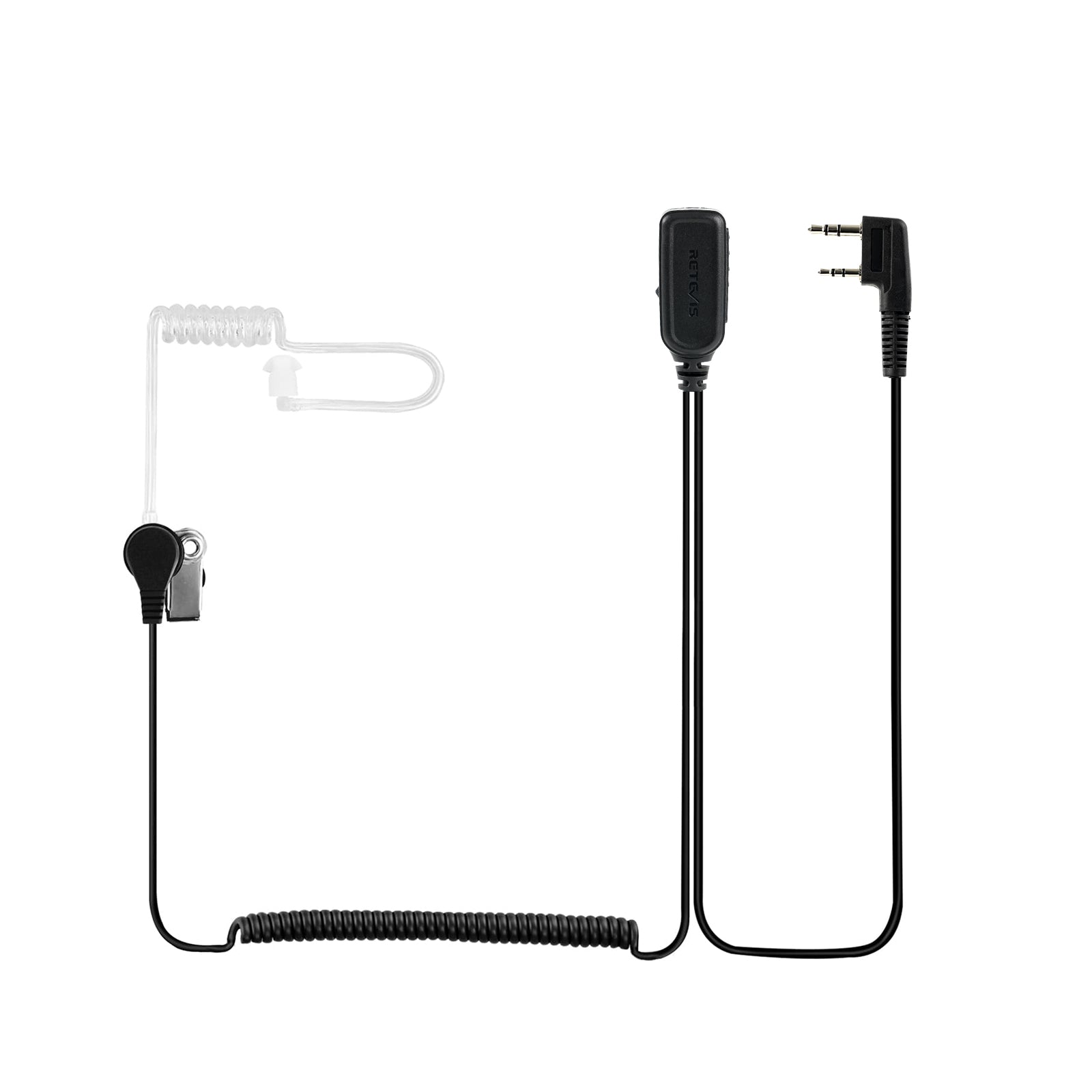 Retevis 2 Pin VOX/PTT MIC Covert Acoustic Tube In-ear Earpiece Headset